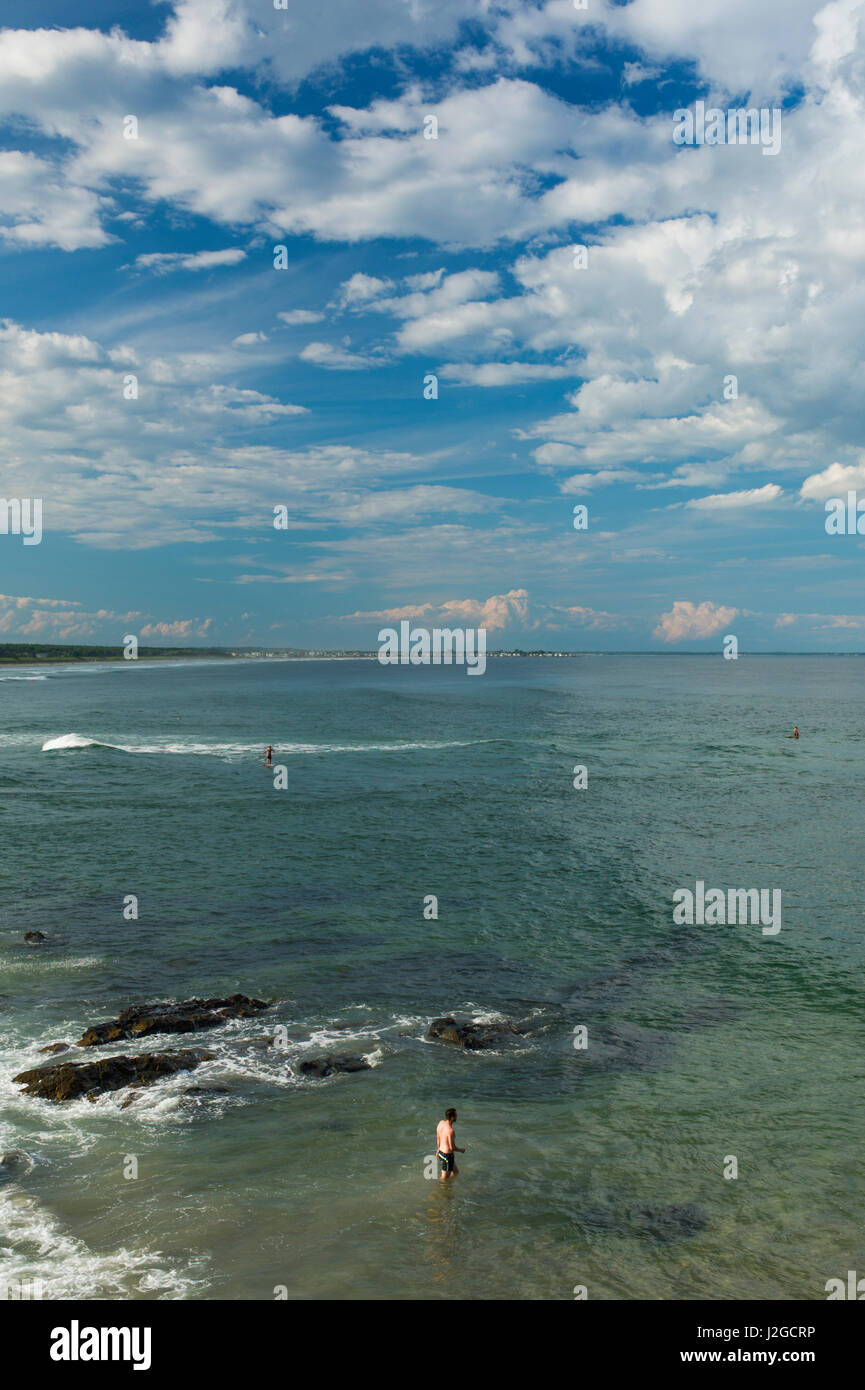 USA, Maine, Ogunquit, ocean views along the Marginal Way walkway Stock ...