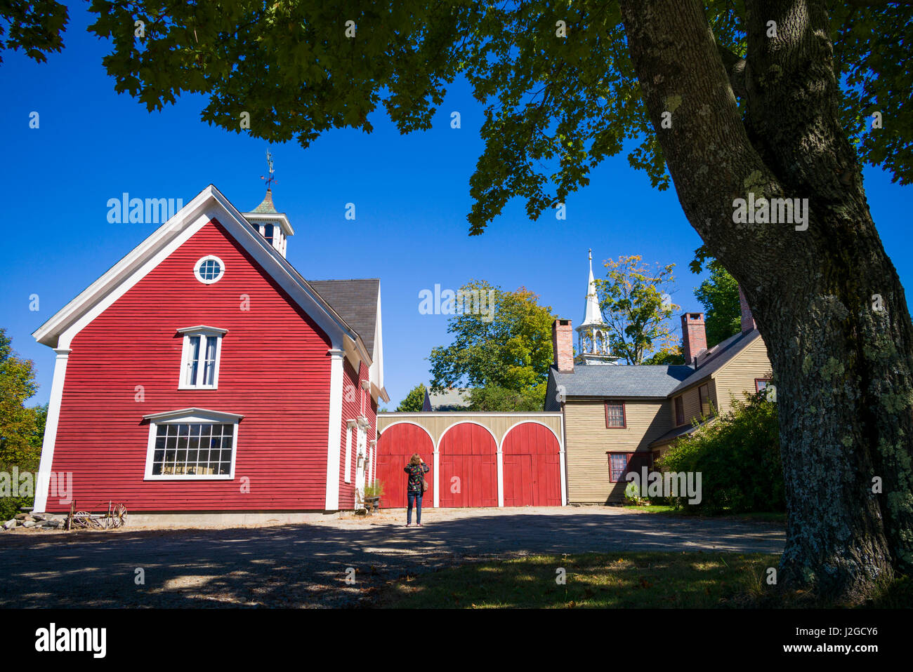 USA, Maine, Wiscasset, red barn Stock Photo - Alamy