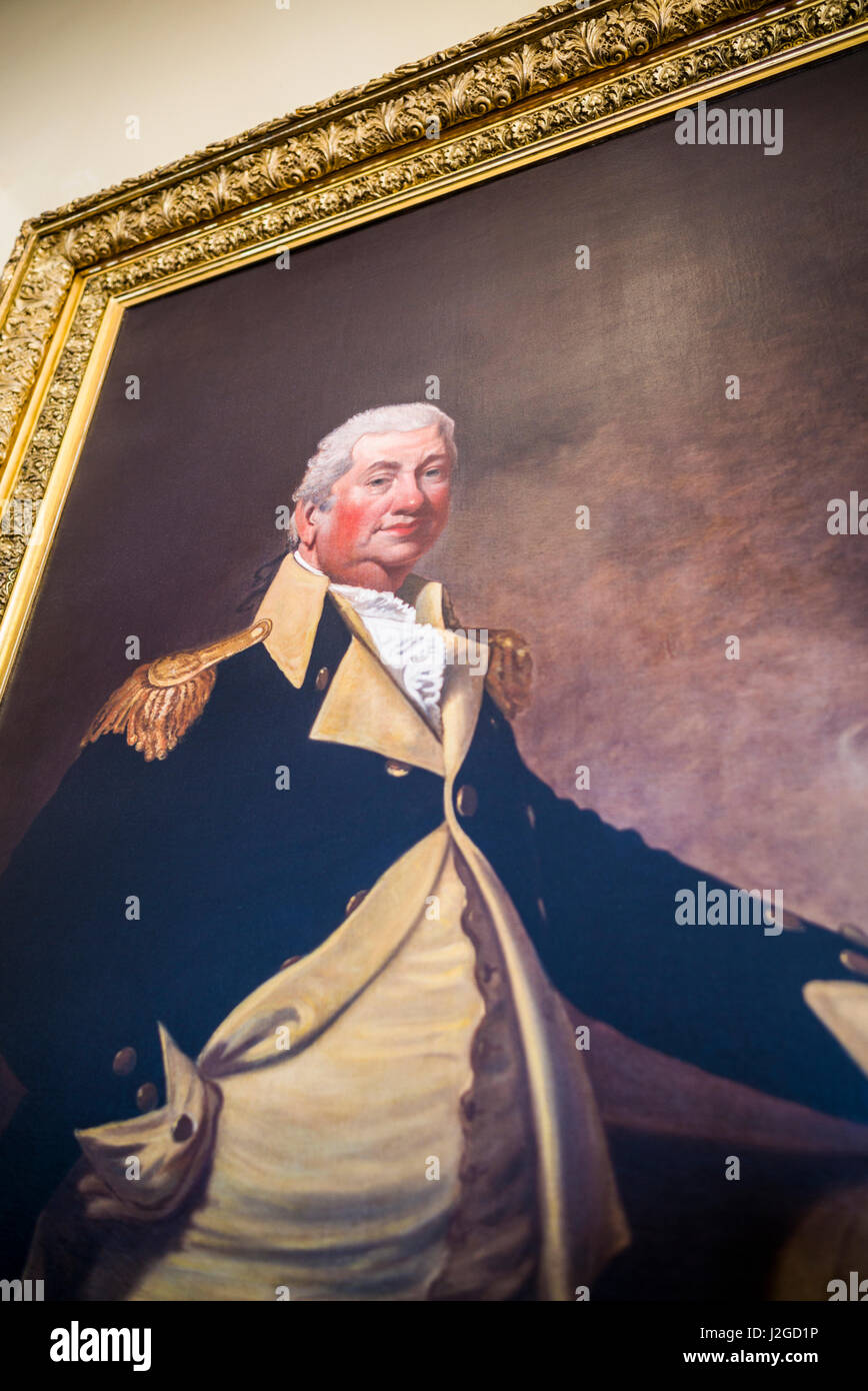 USA, Maine, Augusta, Maine State House, interior portrait of General ...
