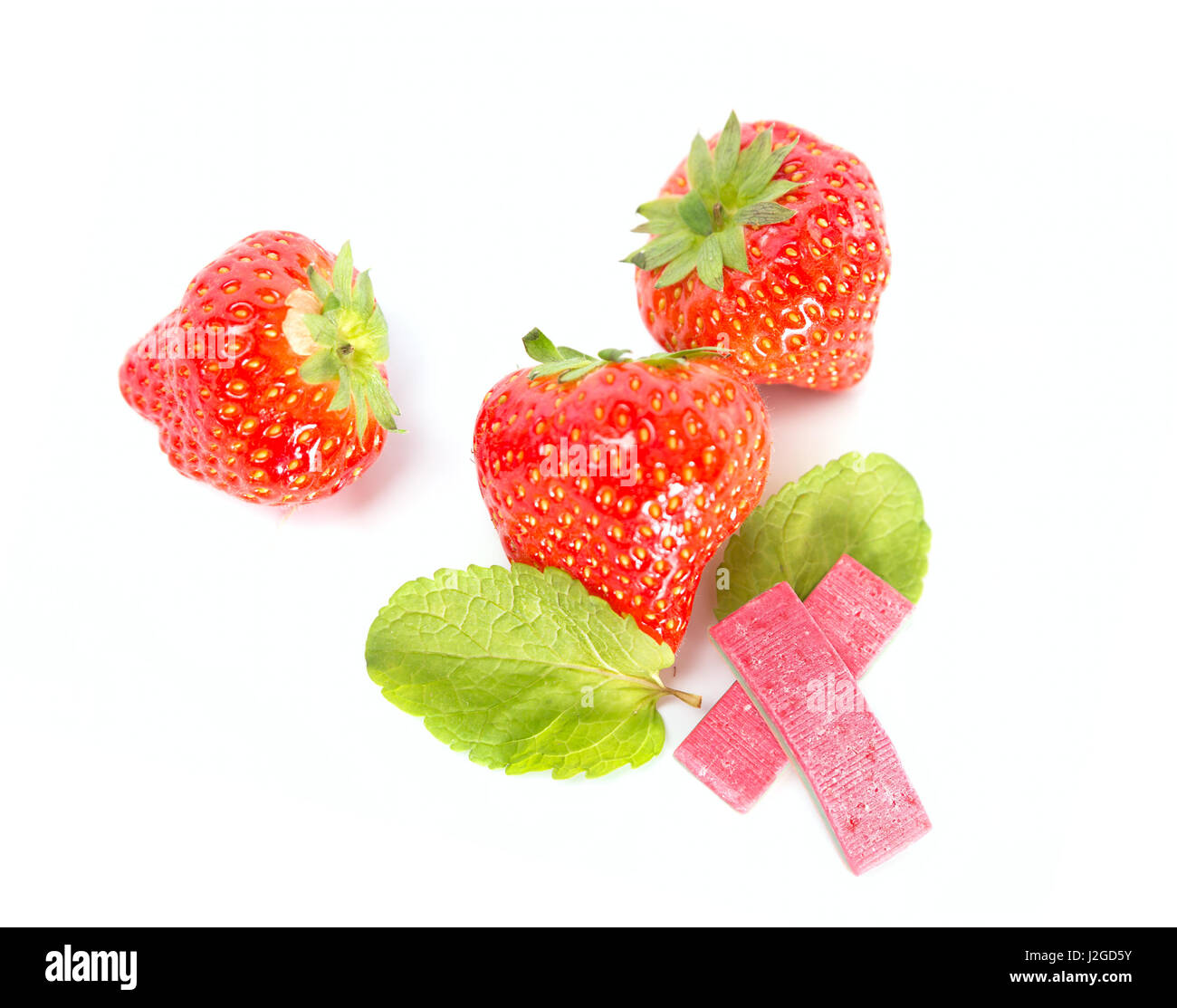 Strawberry chewing gum on white hi-res stock photography and images - Alamy