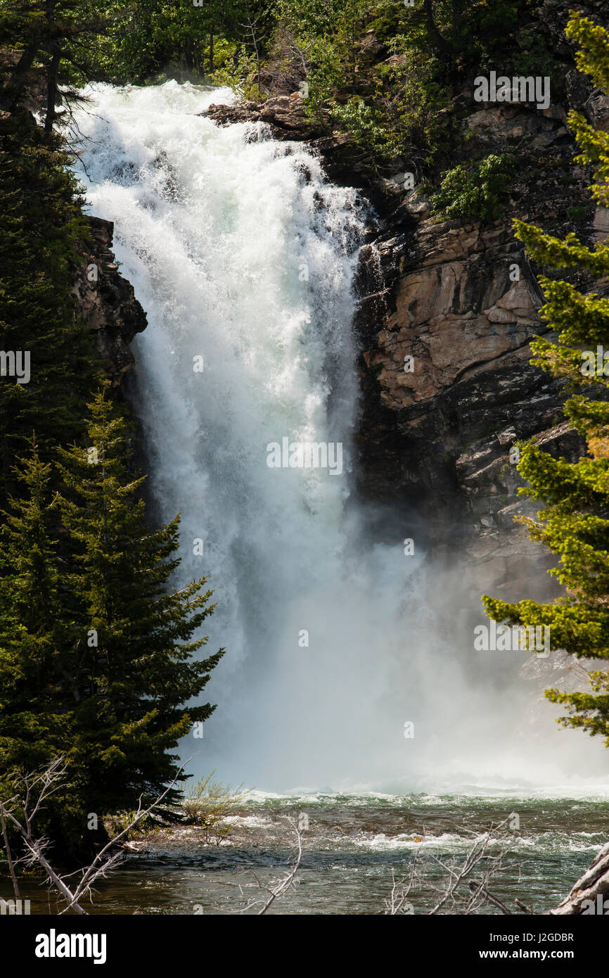 Trick Falls Hiding Behind Red Eagle Falls, Glacier National Park Stock ...