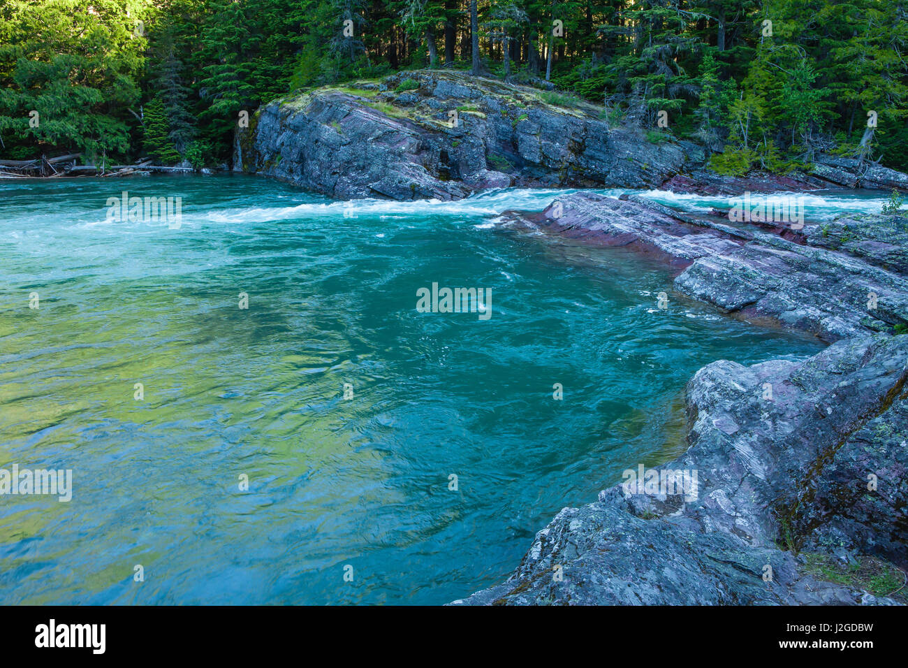 Green Waters of Sacred Dancing Cascades on Upper McDonald Creek ...