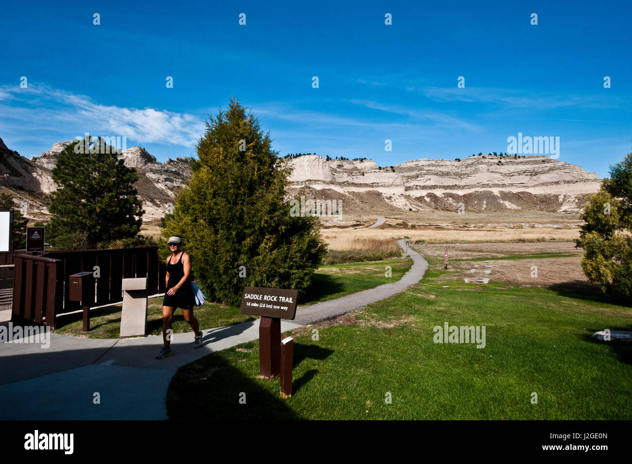 USA, Nebraska, Scotts Bluff. Scotts Bluff National Monument, Visitor ...