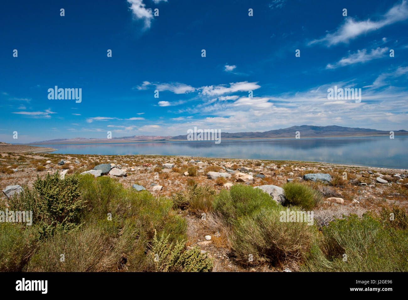 USA, Nevada, Hawthorne, Walker Lake and Gillis Mountain Range Stock ...