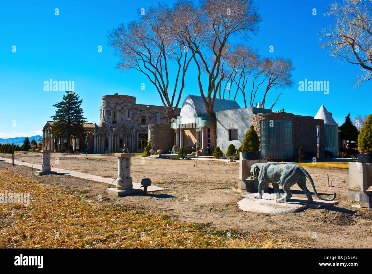 USA, Nevada, Yerington, Unique architecture, private home (Large format ...