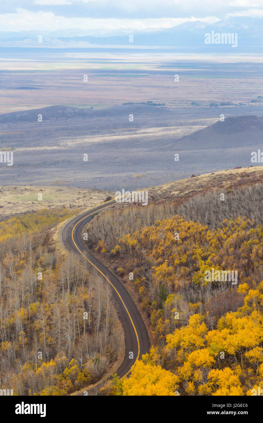 USA, Nevada, Humboldt National Forest. Overview of Angel Lake Road ...