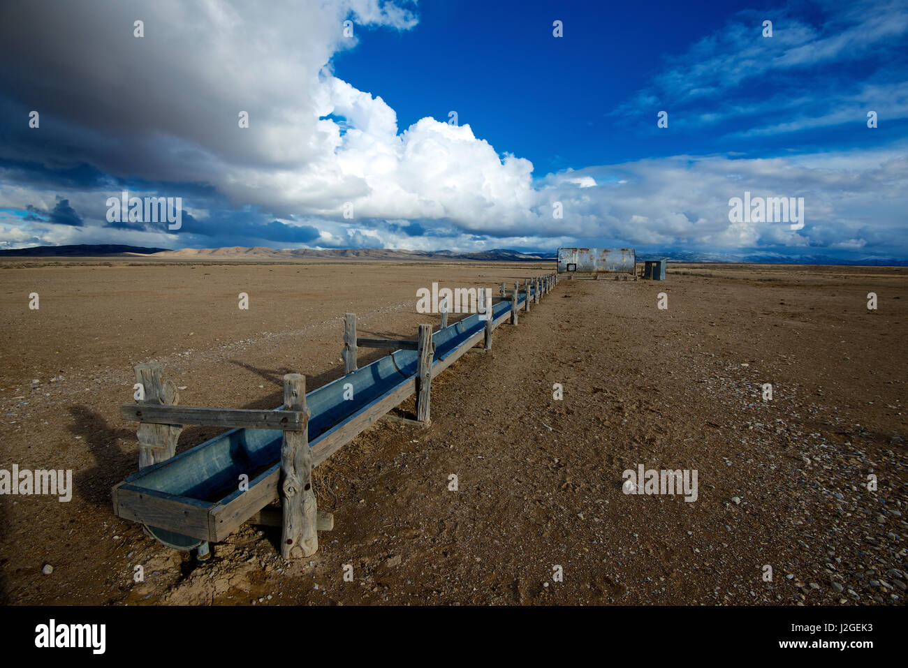 Barrel Spring, Ely, Nevada. A remote spring in the Nevada desert is ...
