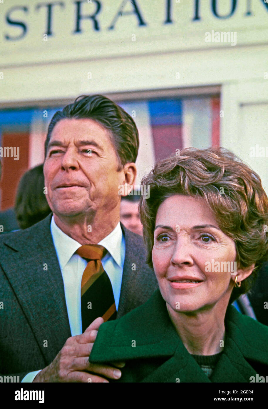 Nancy Reagan and Ronald Reagan in Manchester New Hampshire in March ...