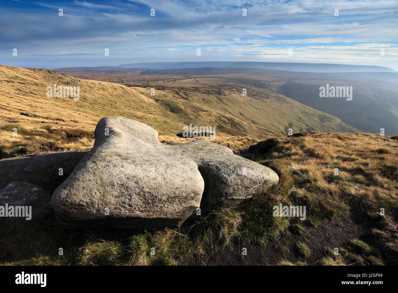 Gritstone rocks on Shelf Moor, High Peak, Derbyshire, Peak District ...