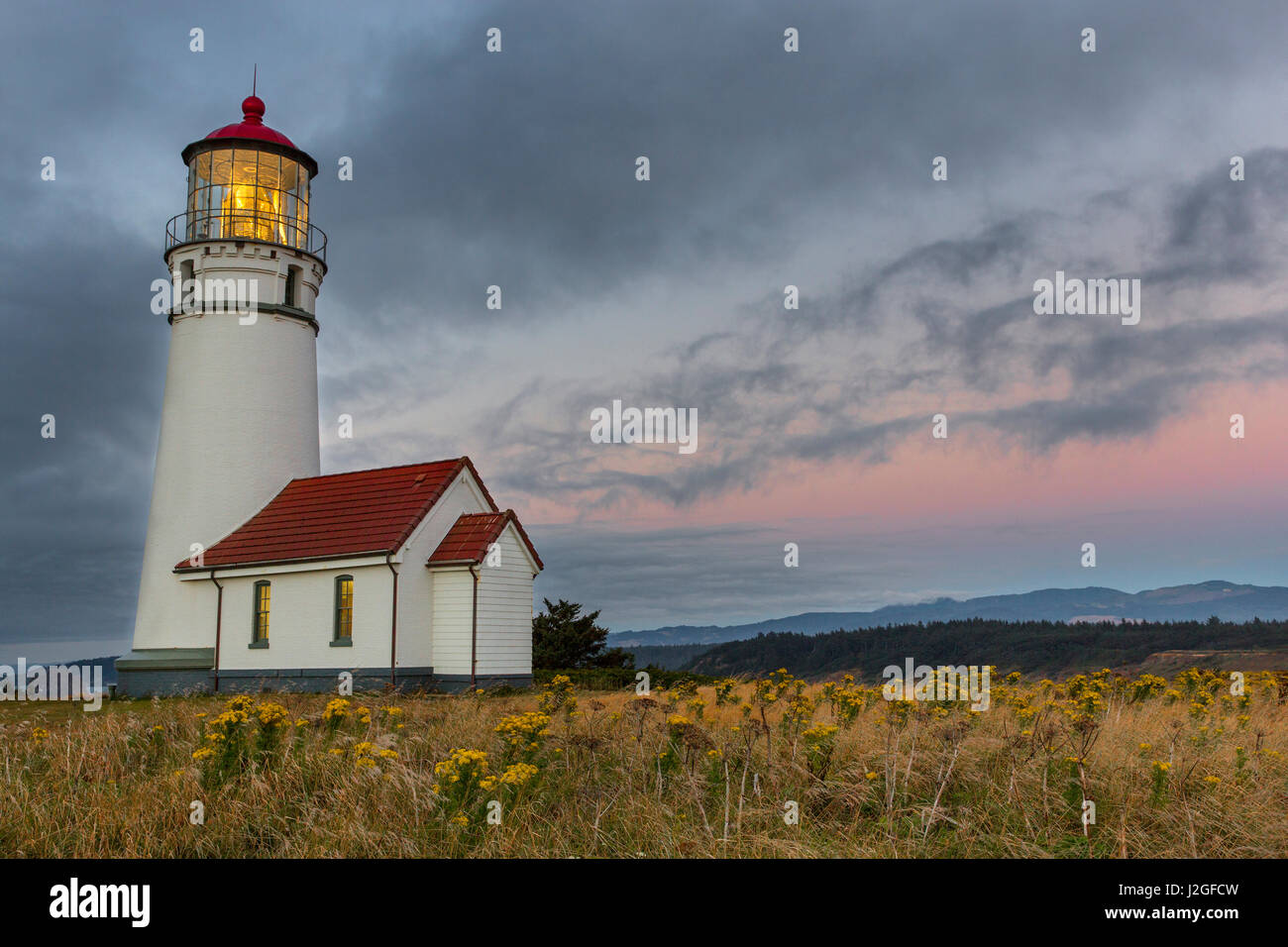 Oregon's oldest lighthouse at Cape Blanco State Park, Oregon USA Stock ...
