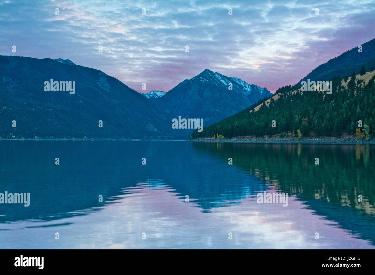 Sunset, Wallowa Lake, Wallowa Mountains, Joseph, Oregon, USA Stock ...