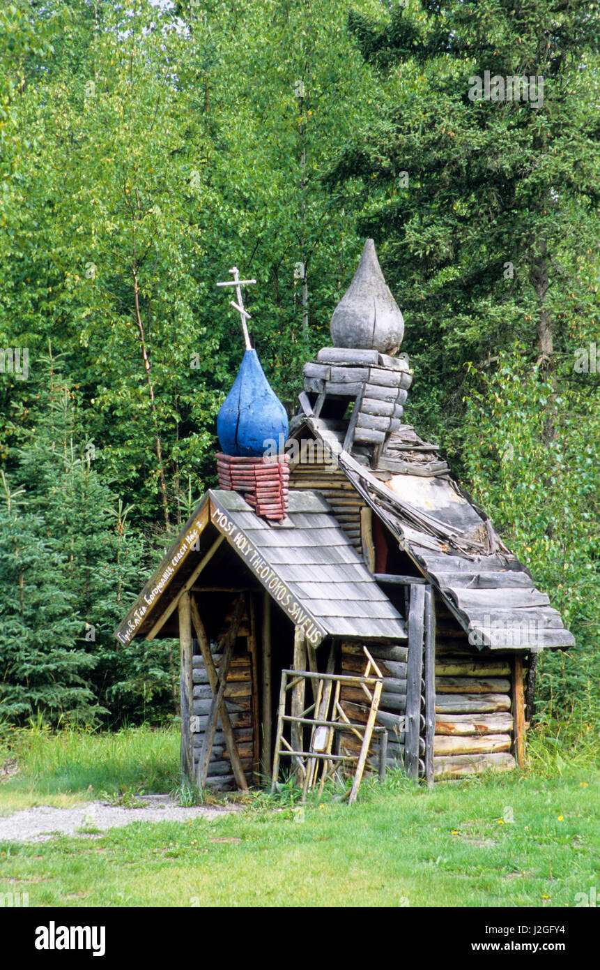 Small wooden chapel at Saint Nicholas Russian Orthodox Church at ...