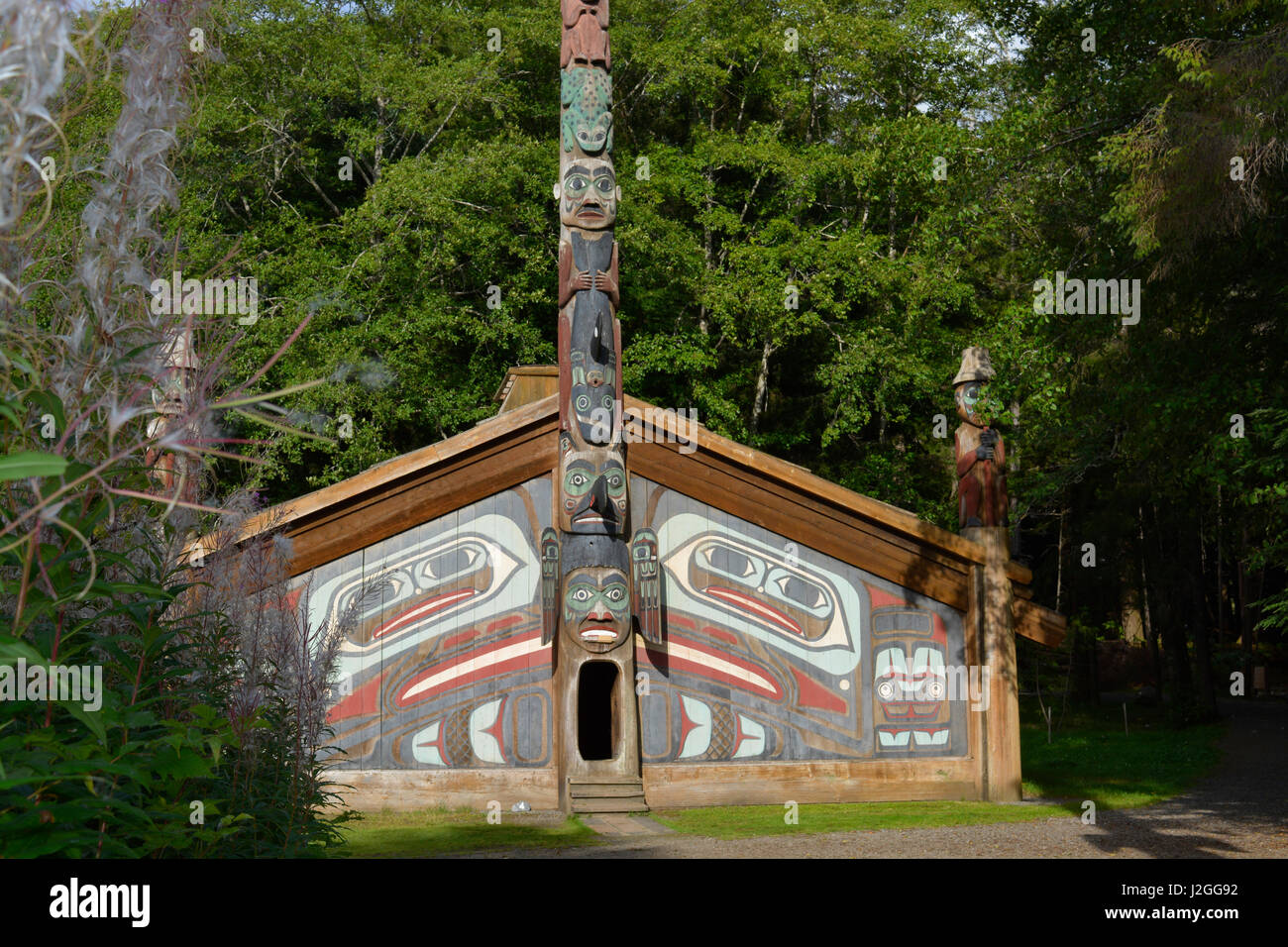 USA, Alaska, Ketchikan, Totem Bight State Historical Park Stock Photo ...