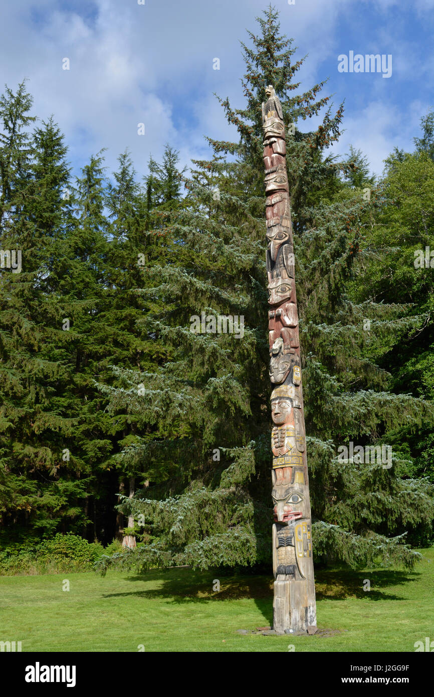 USA, Alaska, Ketchikan, Totem Bight State Historical Park Stock Photo ...