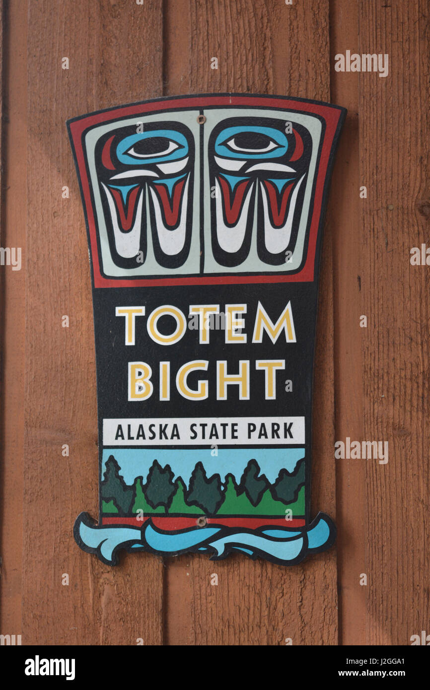 USA, Alaska, Ketchikan, Totem Bight State Historical Park Stock Photo ...