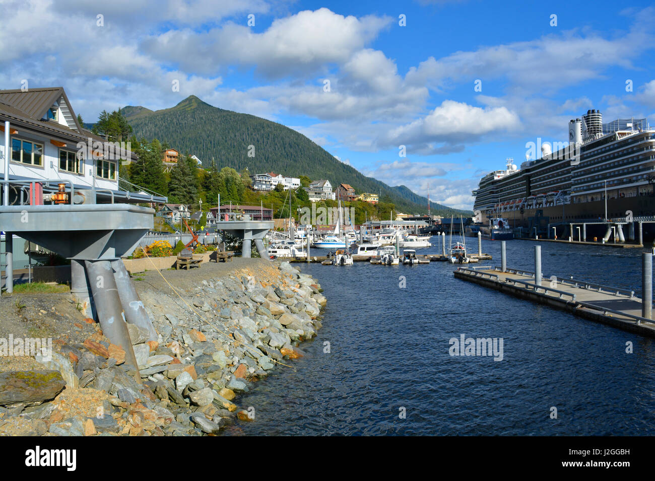 USA, Alaska, Ketchikan, downtown cruise ship docks Stock Photo - Alamy