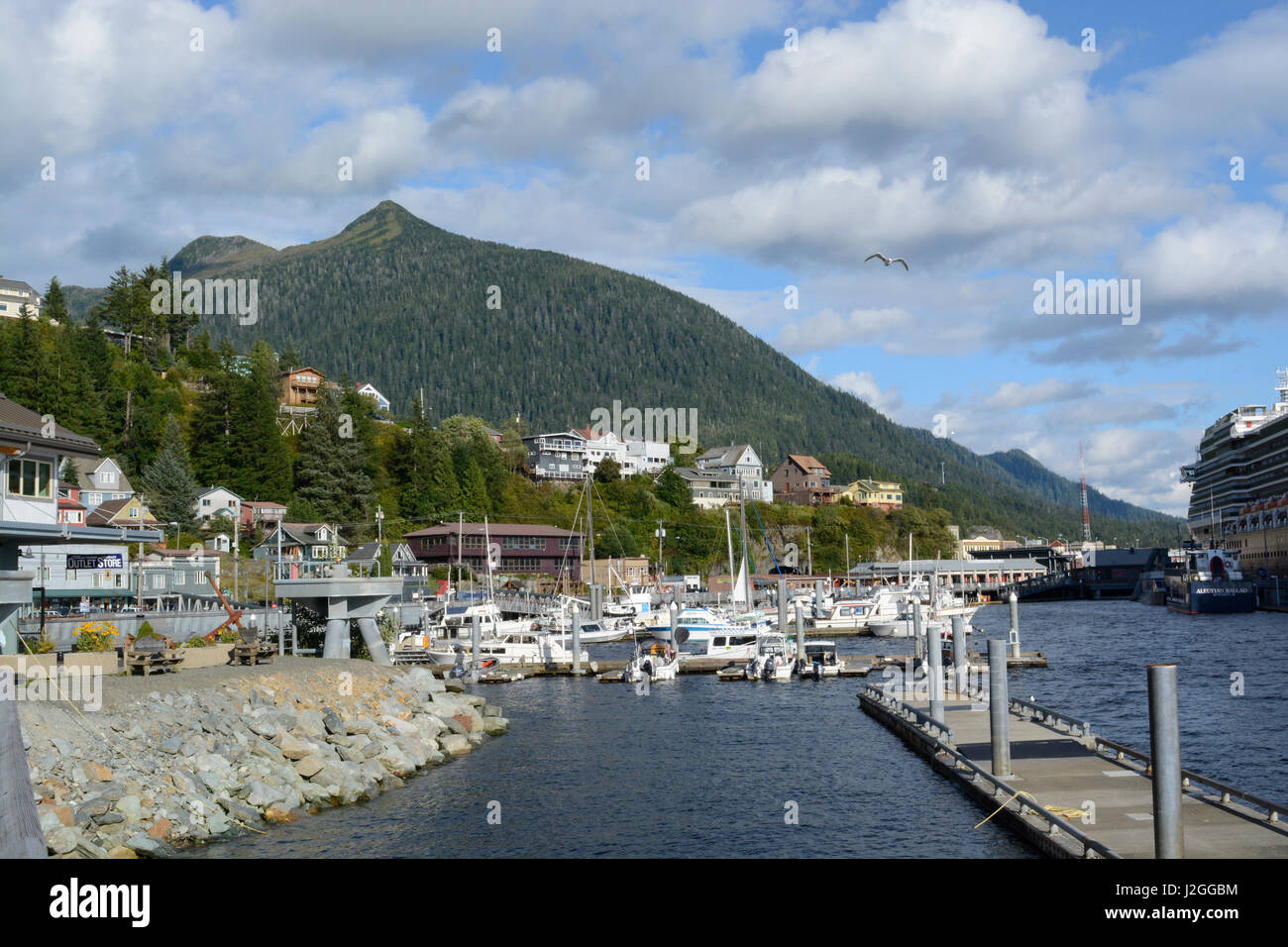 USA, Alaska, Ketchikan, downtown cruise ship docks Stock Photo - Alamy
