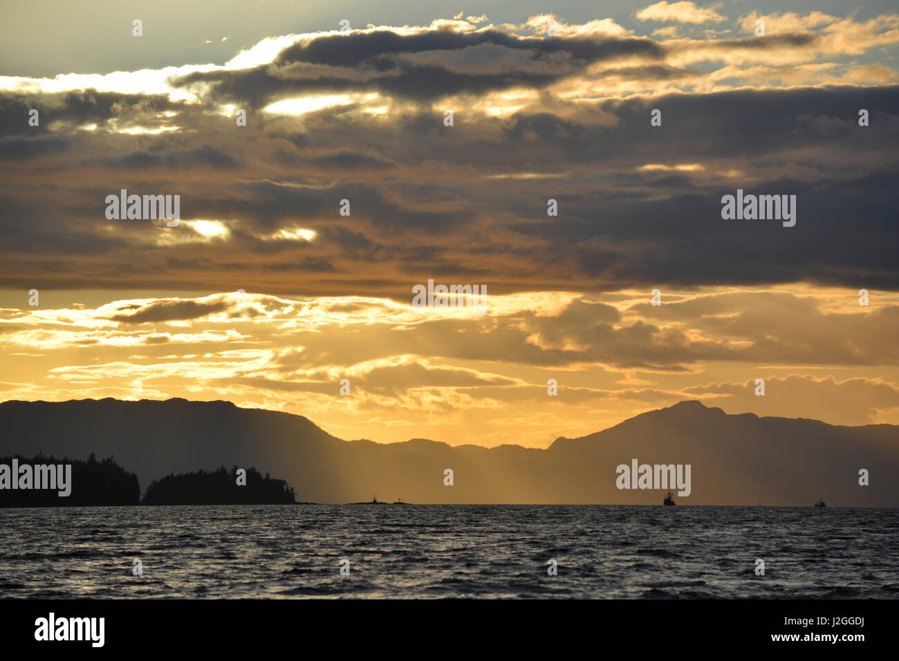 USA, Alaska, Ketchikan. Sunset north of town Stock Photo - Alamy