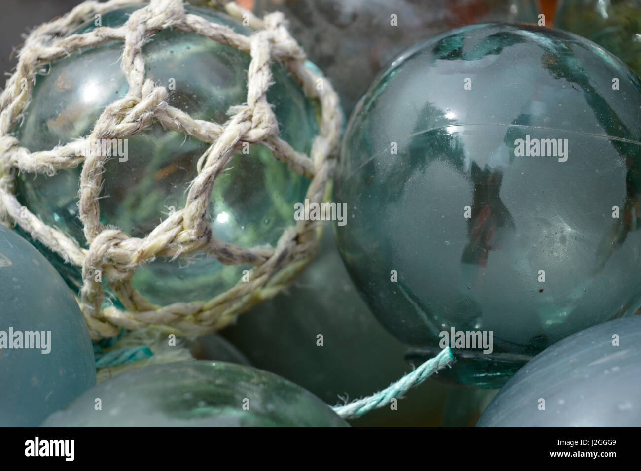 USA, Alaska, Ketchikan, antique Japanese glass fishing floats Stock ...