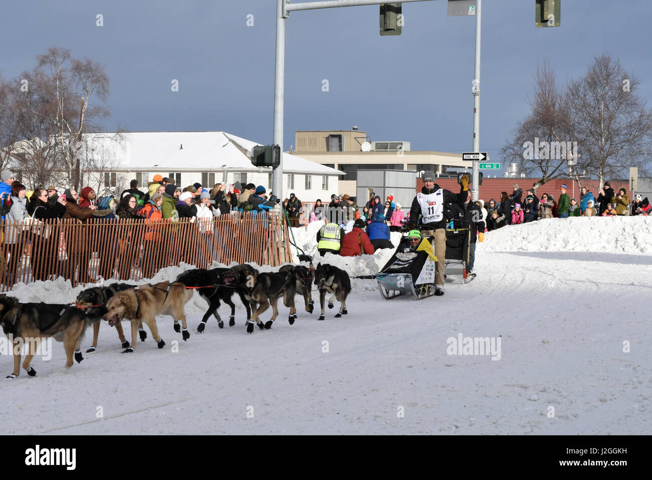 USA, Alaska, Anchorage, downtown 2016 Iditarod start Stock Photo - Alamy