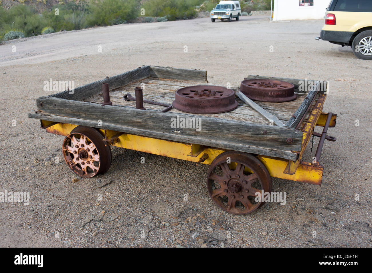 USA, Arizona, Ajo, Copper Mine, Mining equipment, Small Ore Cart (Large ...