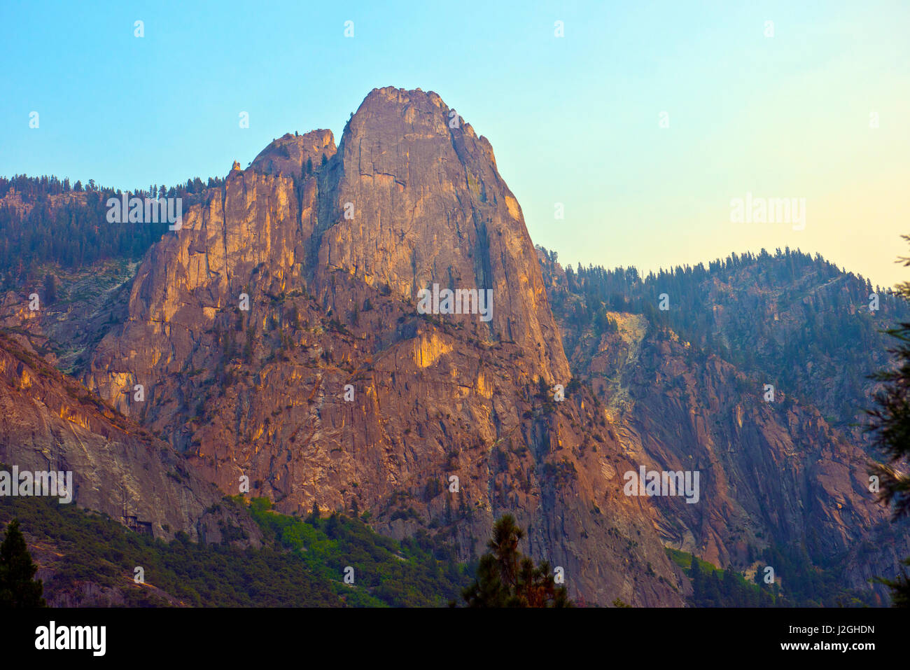 USA, California, Yosemite National Park, Sentinel Rock (Large format ...