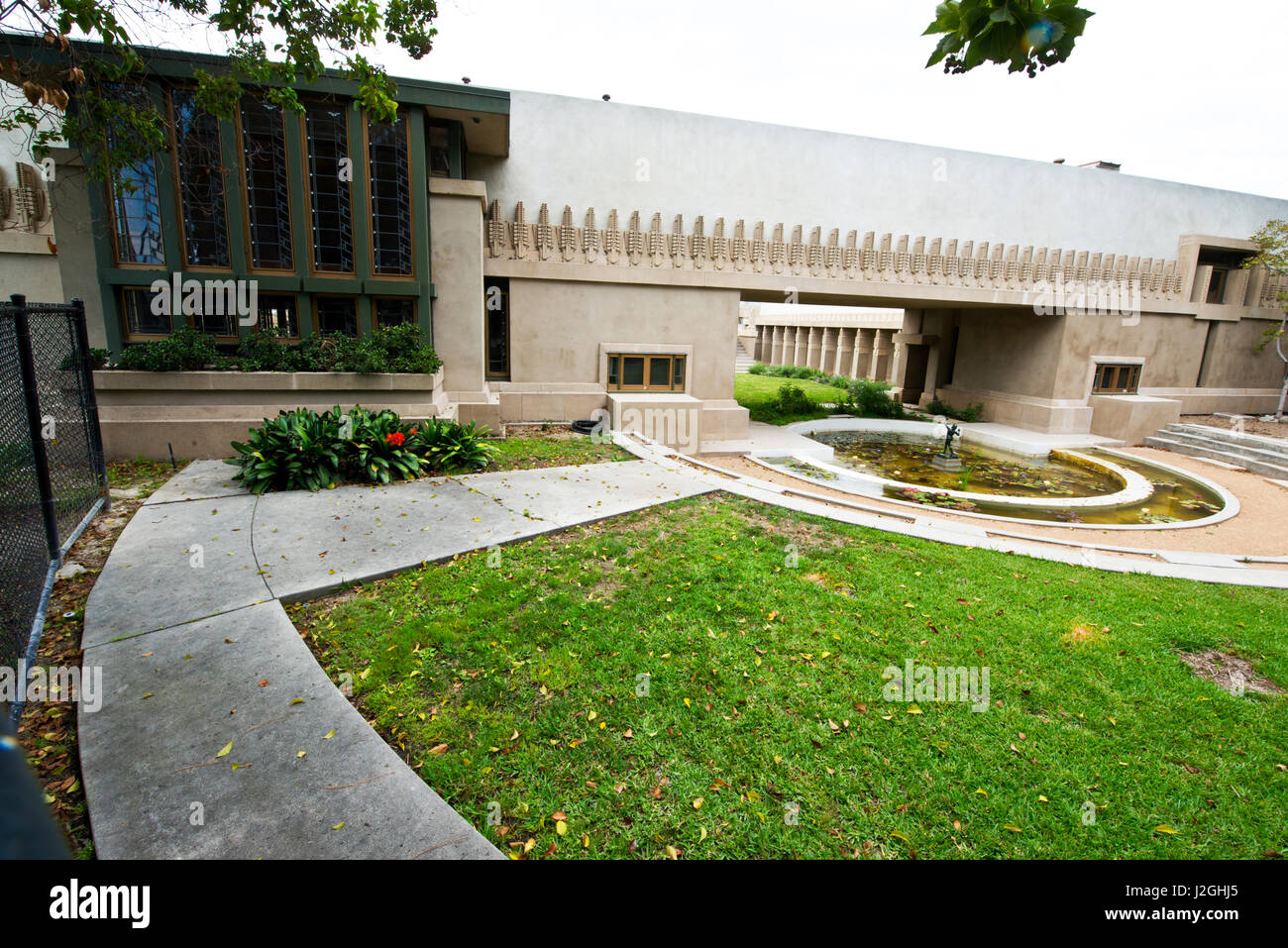 USA, California, East Hollywood, Hollyhock House, Frank Lloyd Wright ...