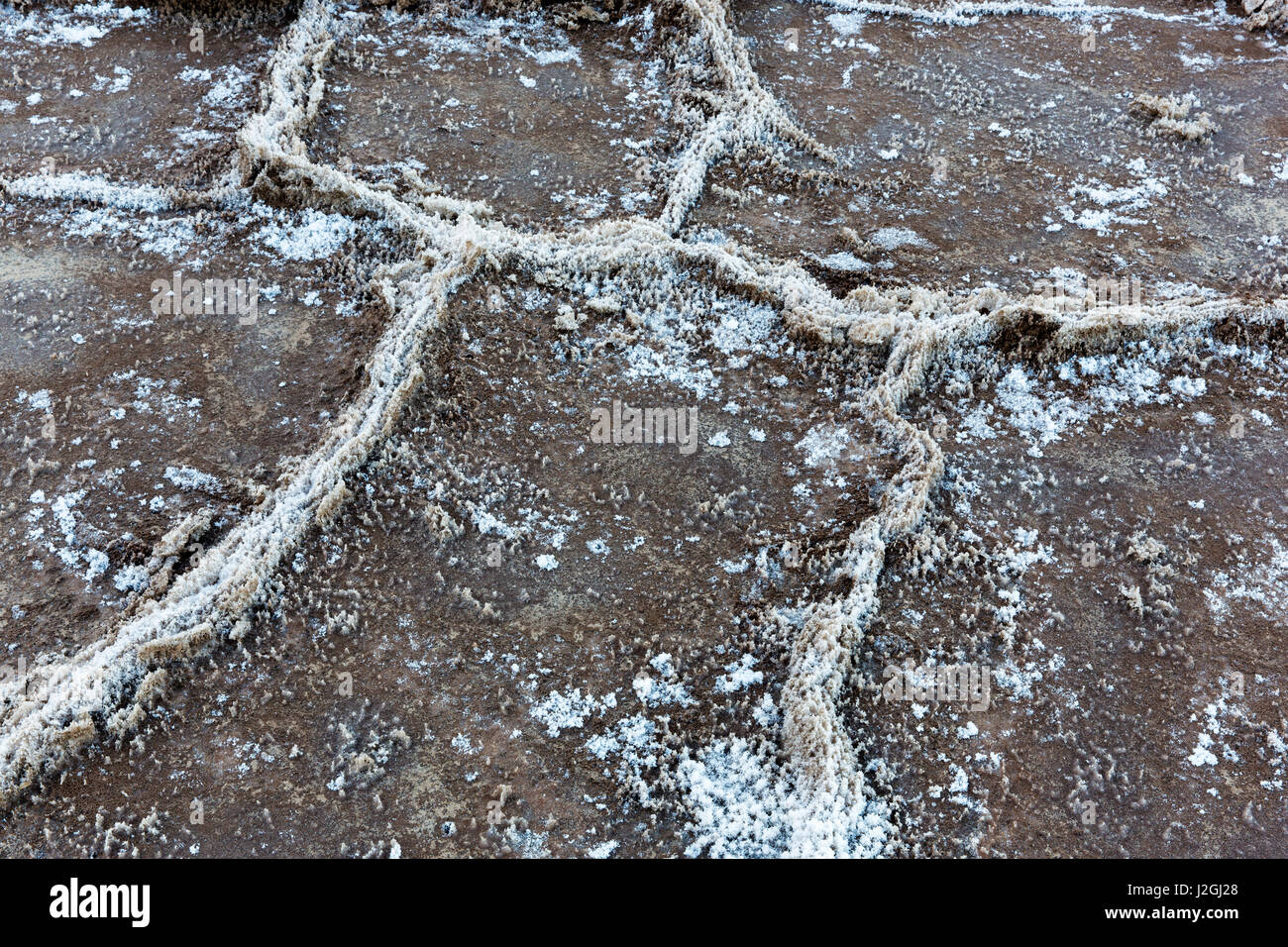 Salt patterns at Badwater Basin in Death Valley National Park ...