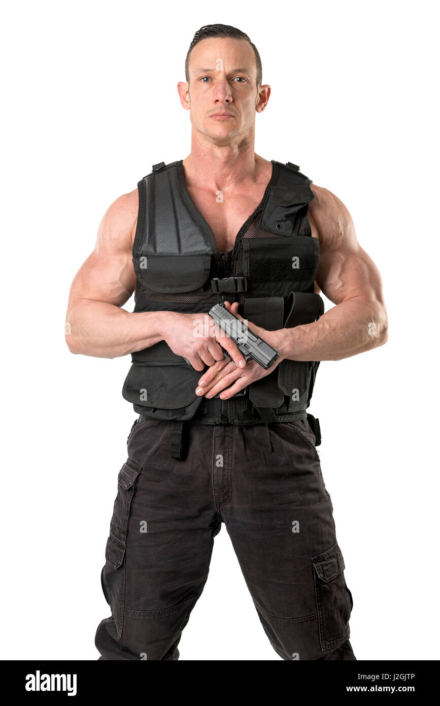 Portrait man in vest Cut Out Stock Images & Pictures - Alamy