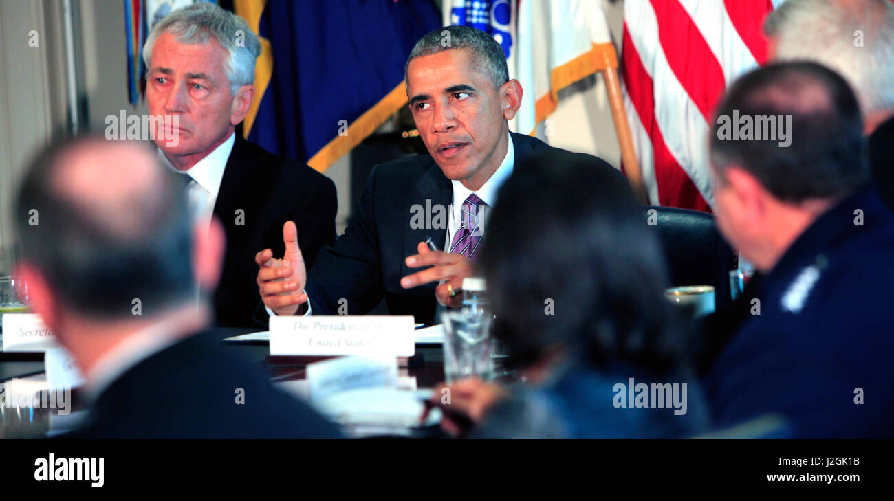 President Barack Obama meets with Military Senior Leadership at the ...