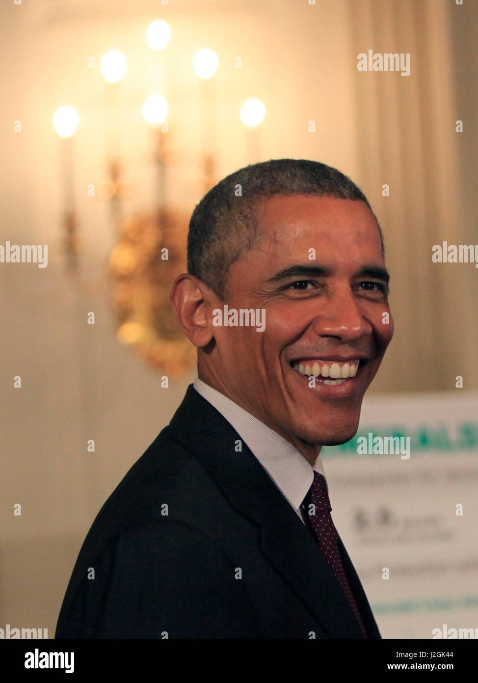 President Barack Obama smiles on his 54th birthday as he views White ...