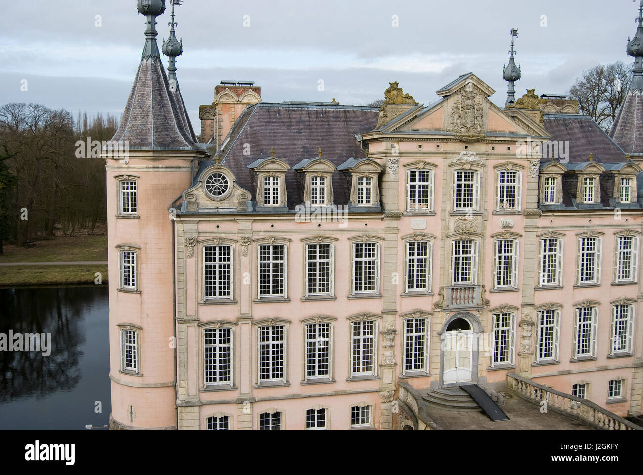 Aerial Image of Poeke Castle Stock Photo - Alamy