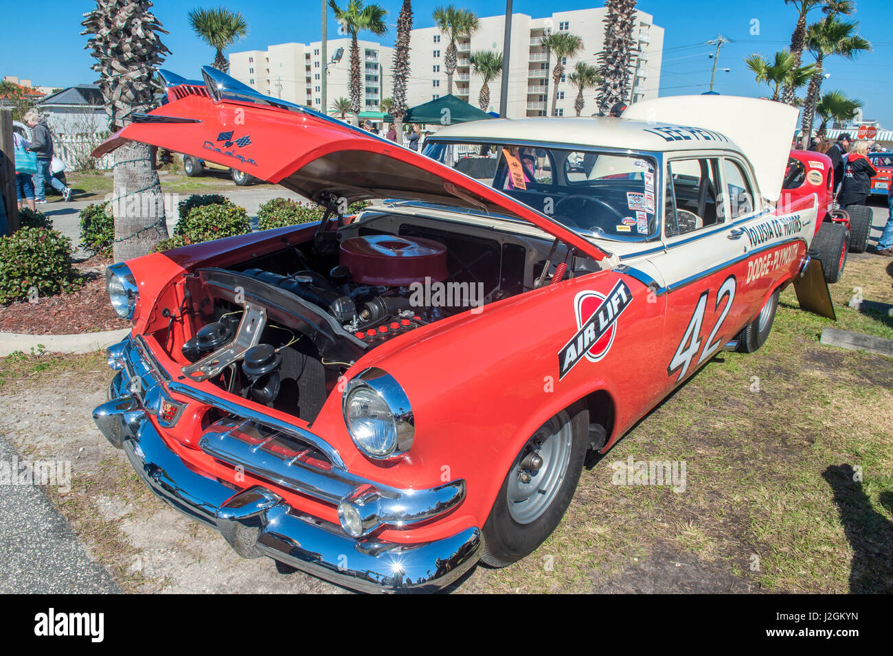 Antique NASCAR cars, North Turn, Ponce Inlet, Florida, USA Stock Photo ...