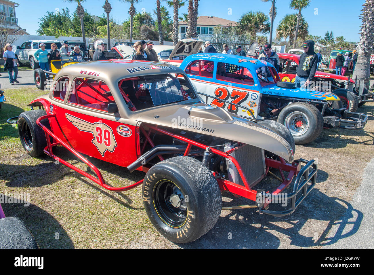 Antique NASCAR cars, North Turn, Ponce Inlet, Florida, USA Stock Photo ...