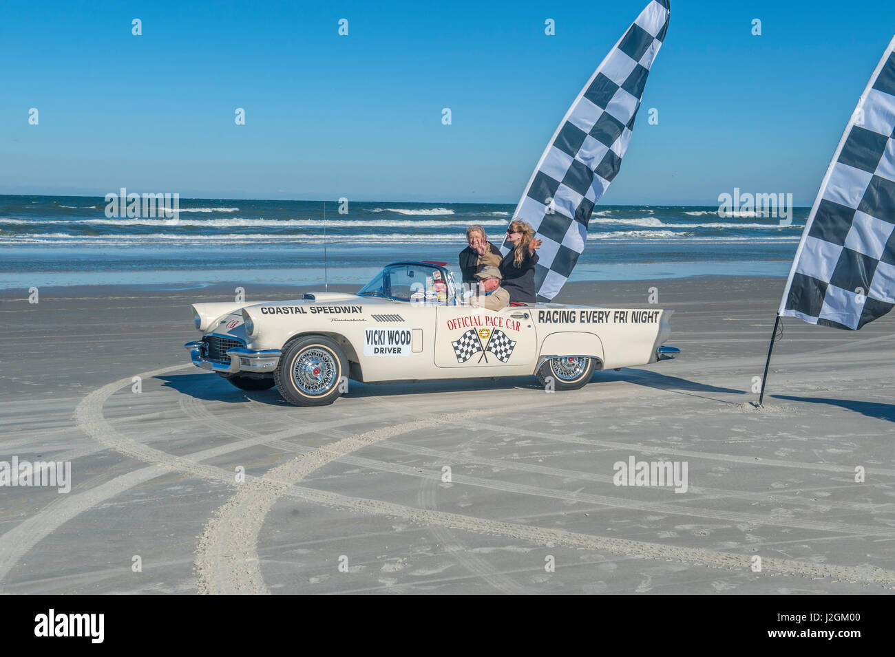 Antique NASCAR car, North Turn, Ponce Inlet, Florida, USA Stock Photo ...