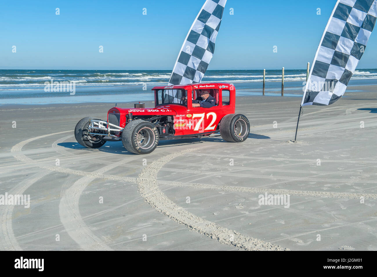 Antique NASCAR car, North Turn, Ponce Inlet, Florida, USA Stock Photo ...