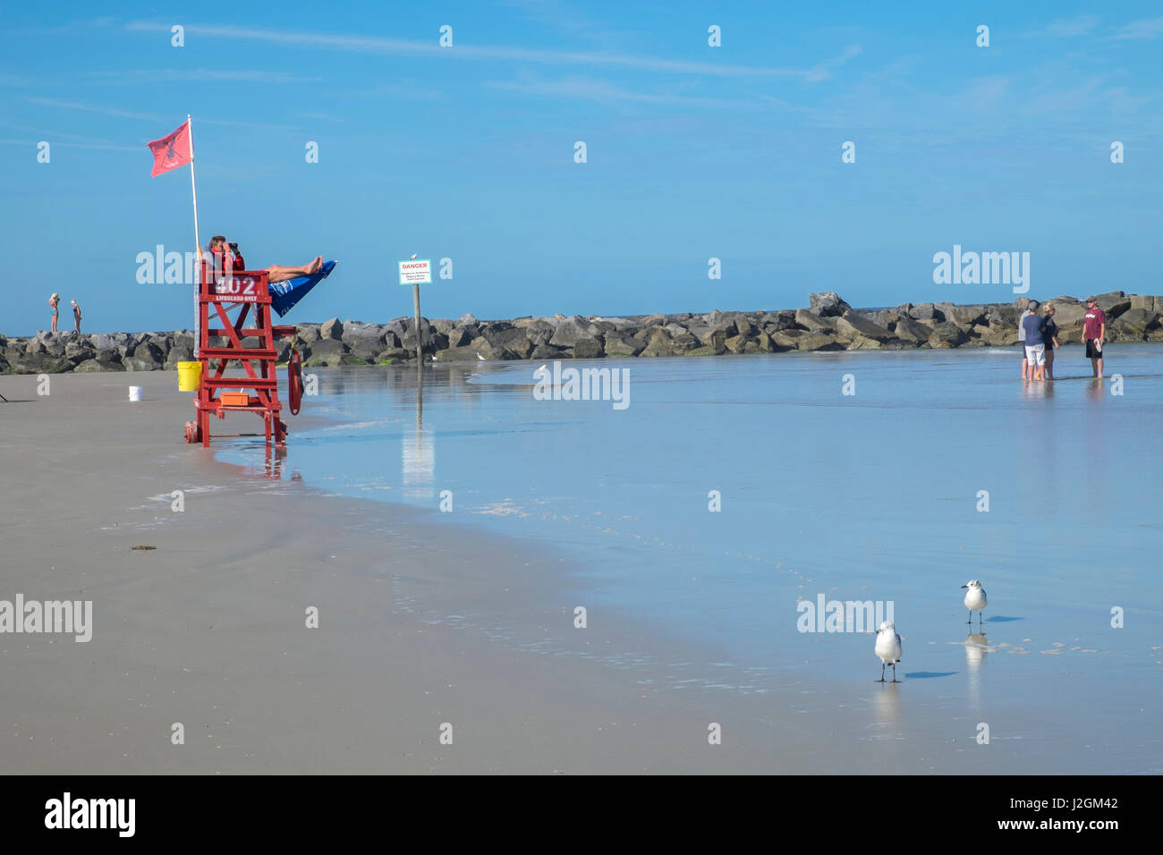 Woman lifeguard chair hi-res stock photography and images - Alamy