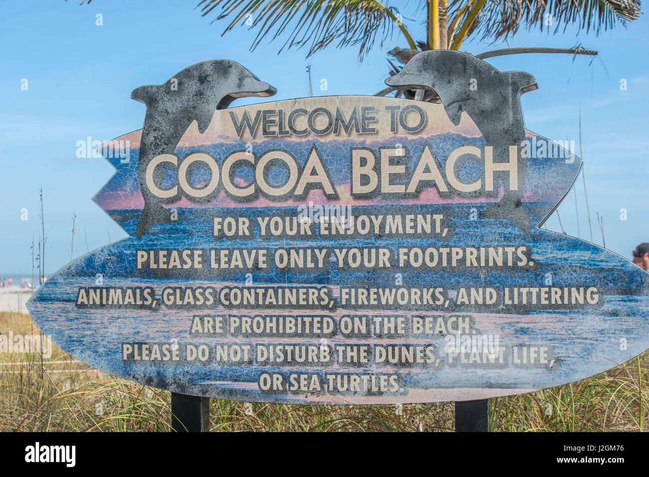 Welcome Sign, Cocoa Beach, Florida, USA Stock Photo - Alamy