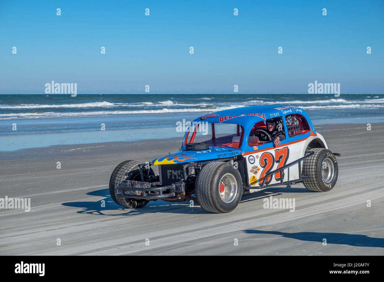 Antique NASCAR cars, North Turn, Ponce Inlet, Florida, USA Stock Photo ...