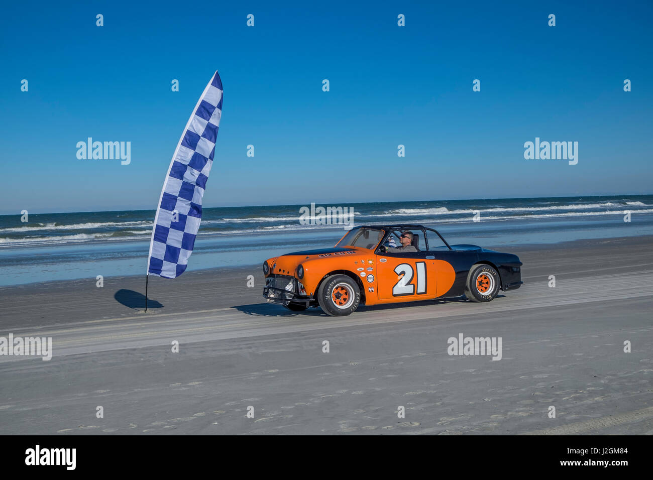 Antique NASCAR cars, North Turn, Ponce Inlet, Florida, USA Stock Photo ...