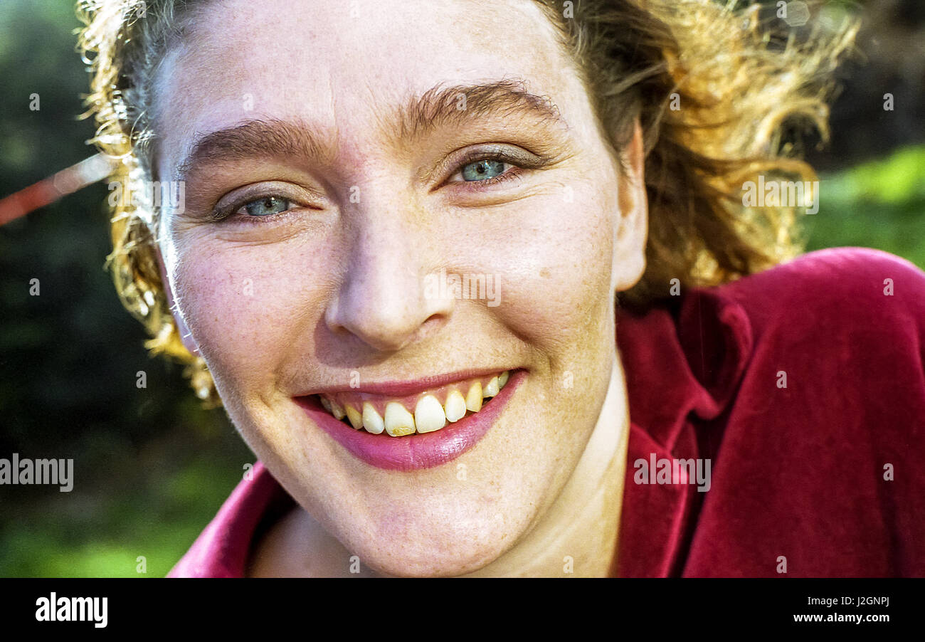Former Playboy model, author, columnist and politician Marina Baker, at home in Saltdean Stock ...