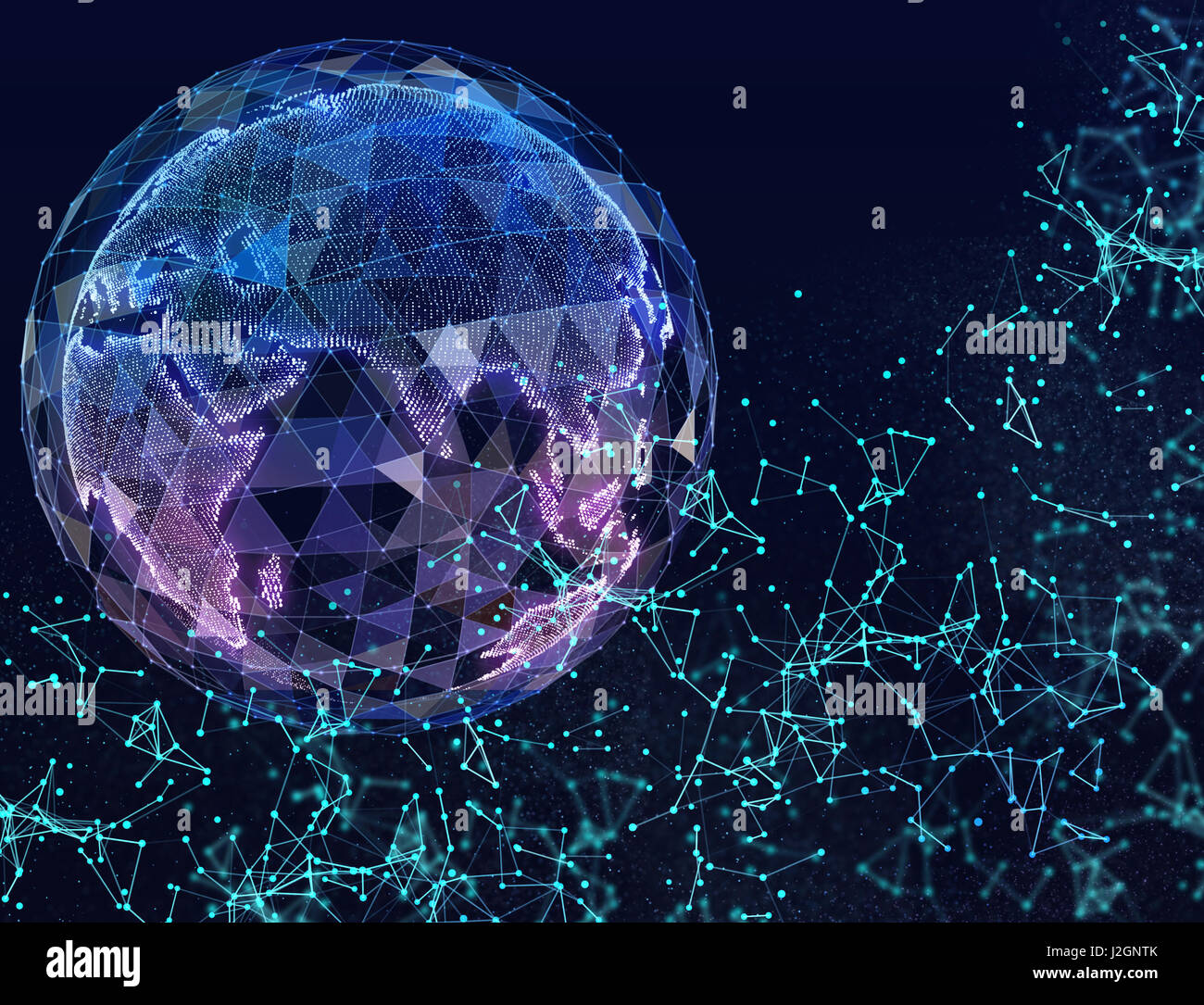Network data connection technology. Digital abstract 3d illustration ...