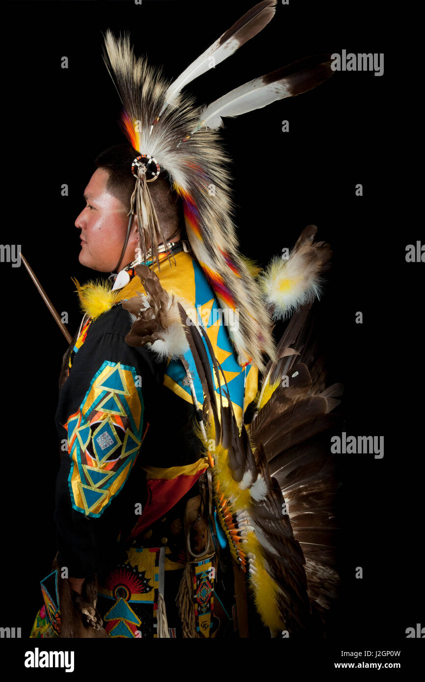 Back view of traditional pow wow dancer, Carlton Yazzie (Dine aka ...
