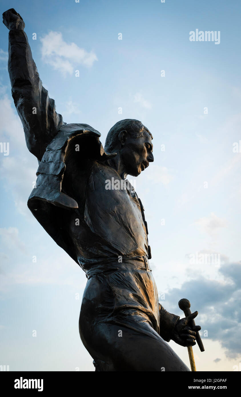 The statue of Freddie Mercury, late singer of the UK rock band Queen ...