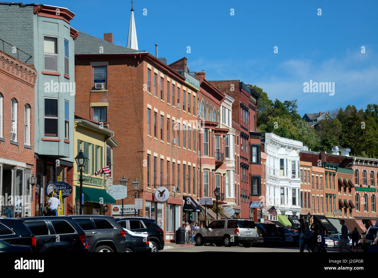 Galena, historic mining town in NW Illinois, 19th century buildings ...