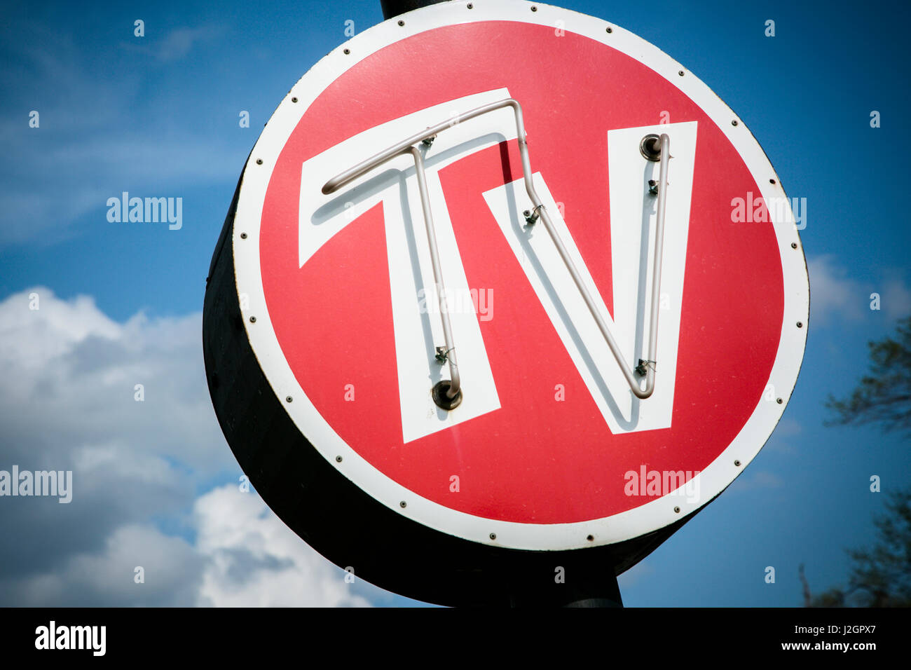 Old tv sign hi-res stock photography and images - Alamy