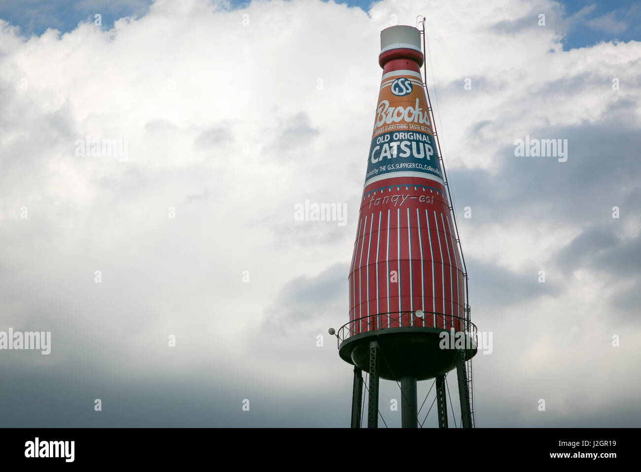 Low angle view of the Worlds largest Catsup bottle, Mitchell, Illinois ...