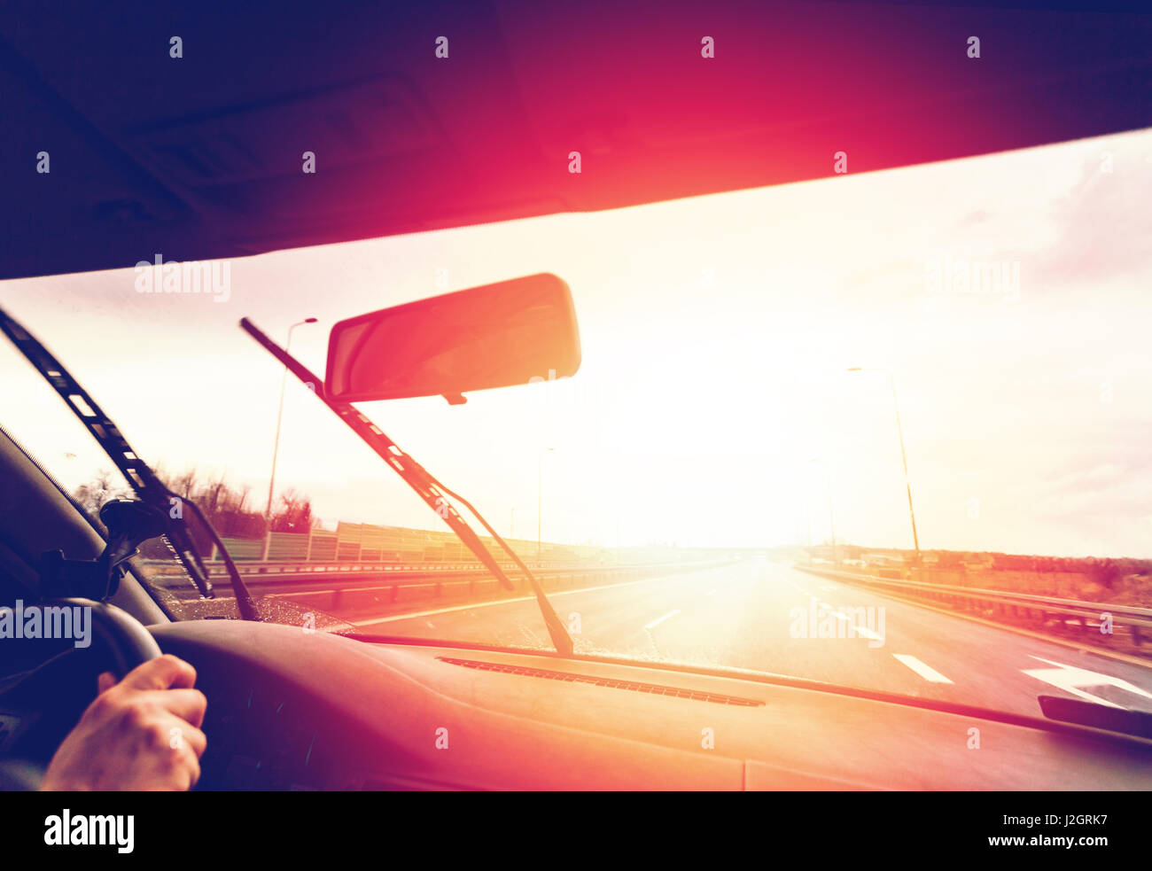 Driving a car in bad weather conditions Stock Photo - Alamy