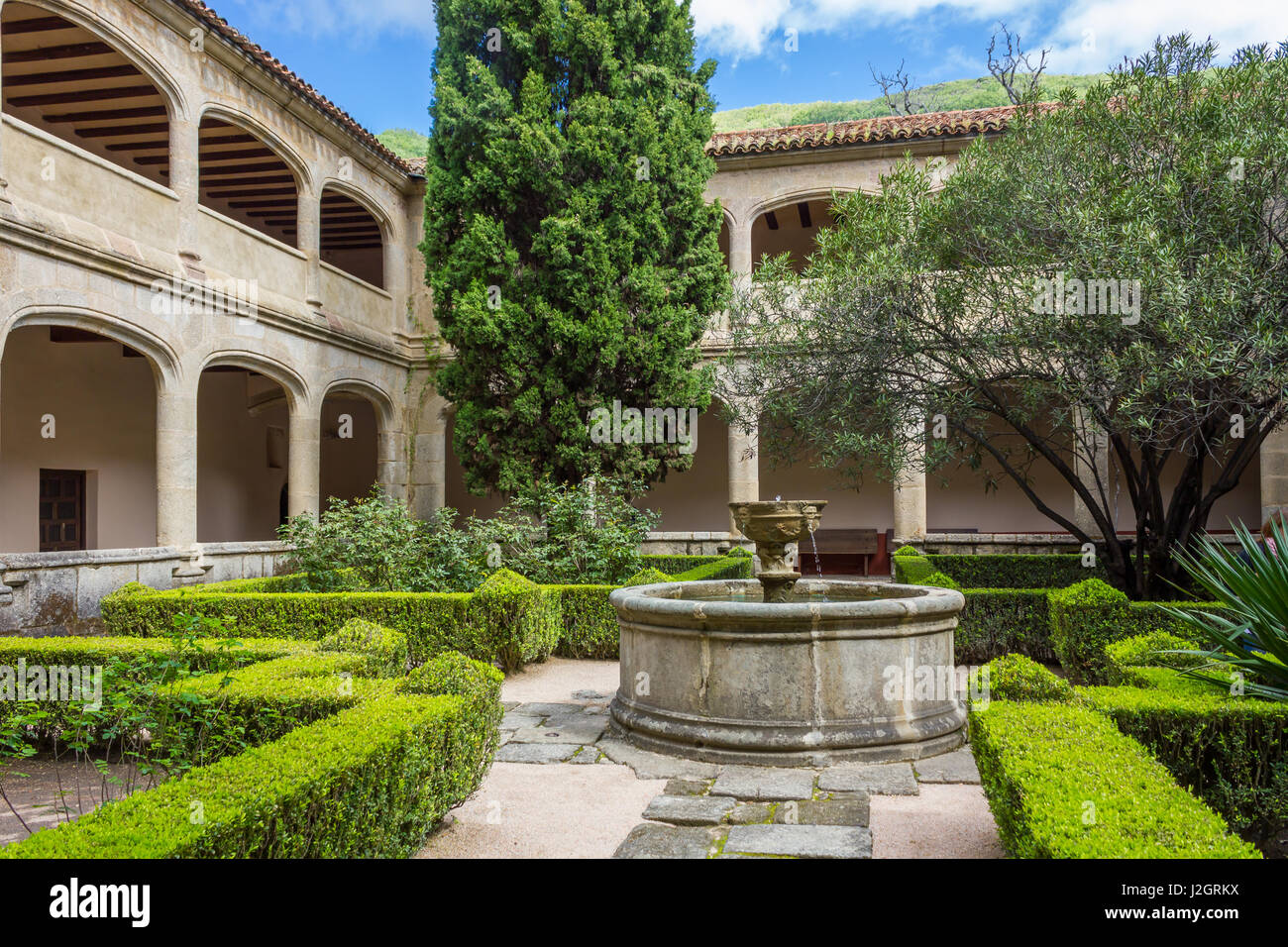 CUACOS DE YUSTE, SPAIN - MAY 14 2016: Cloister of the Monastery of ...