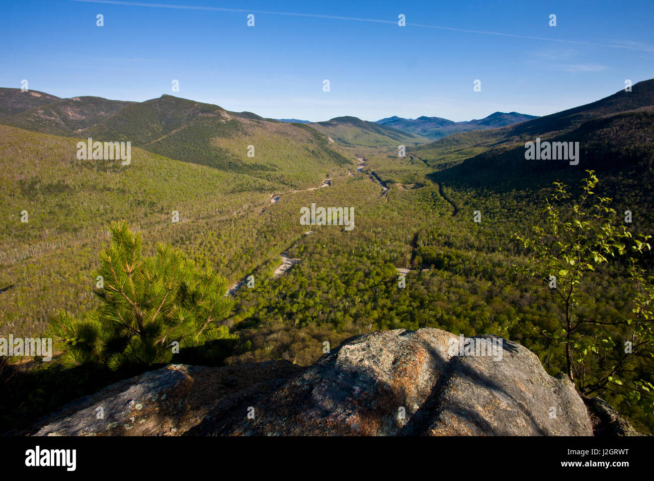 The view of the upper Saco River valley in Crawford Notch from ...